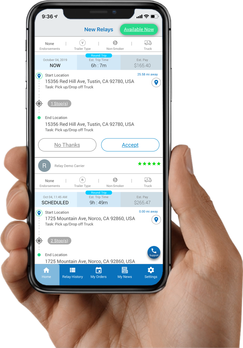 Instantly Hire CDL Drivers | Relay On Demand
